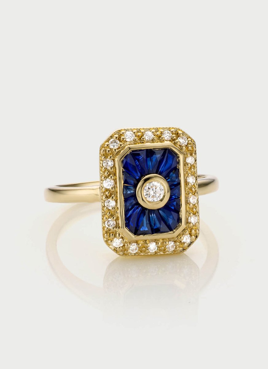 Studio Kroewe - Limited Edition - Skye diamond sapphire ring 14k gold