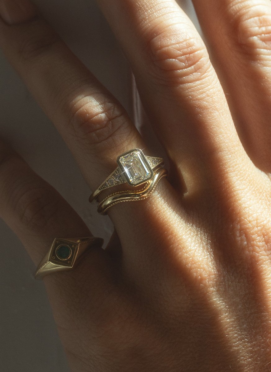 Studio Kroewe - Mari diamond octagon 1.75ct ring 14k gold